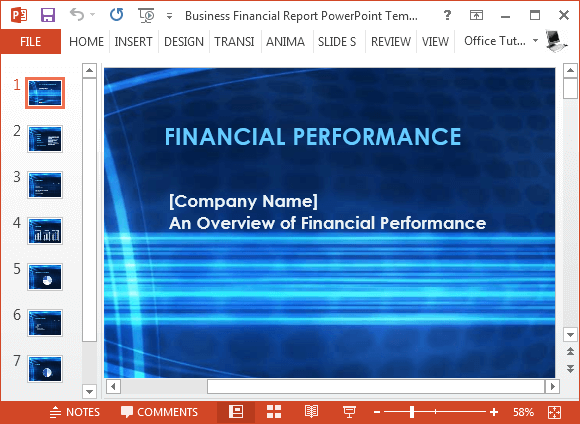Free Business Financial Report PowerPoint Template Free Business Financial Report PowerPoint Template