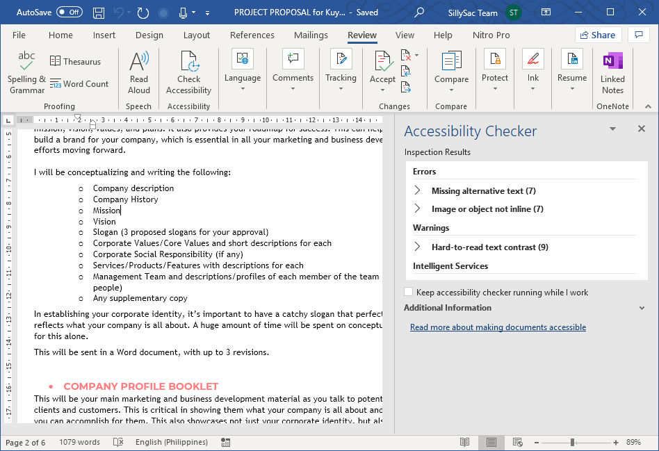 Check for Accessibility Errors - FPPT