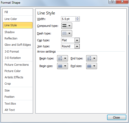 Drawing lines in PowerPoint