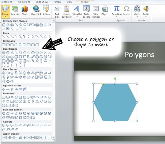 Create Polygons in PowerPoint using Shapes