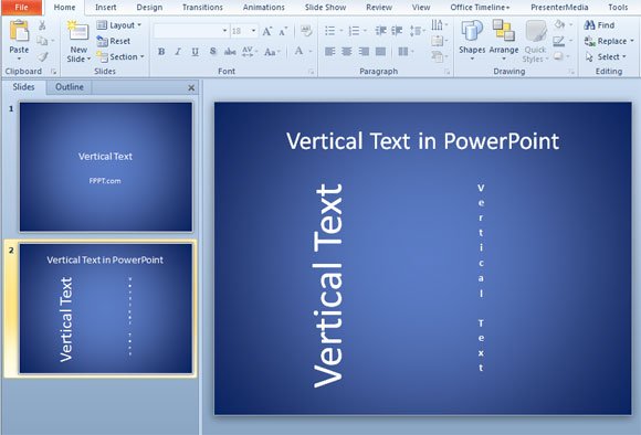 Vertical Text in PowerPoint 2010 Vertical Text in PowerPoint 2010