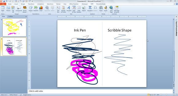 Ink Pens in PowerPoint 2010