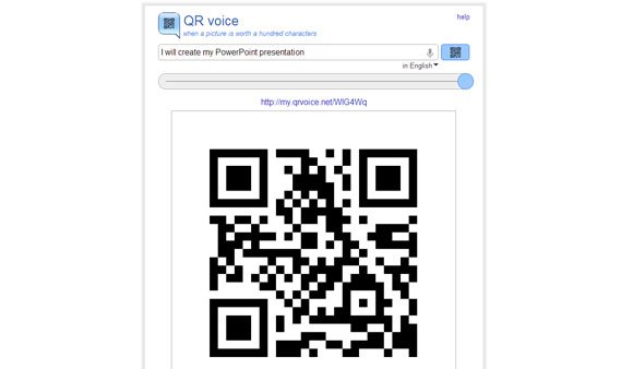 QR Voice: Generates QR Code for a synthesized voice message
