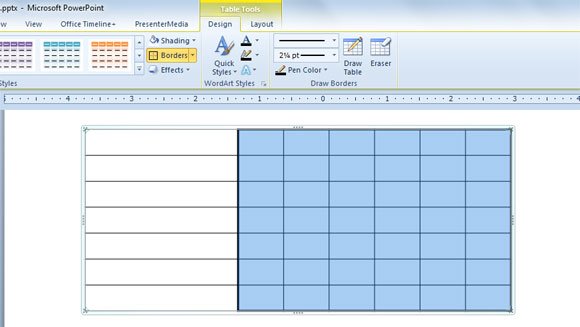 RACI Matrix in PowerPoint 2010 using Tables & Shapes