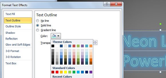 Add Neon Effect to PowerPoint Text