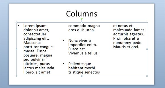 How to Create Text Columns in a PowerPoint Slide