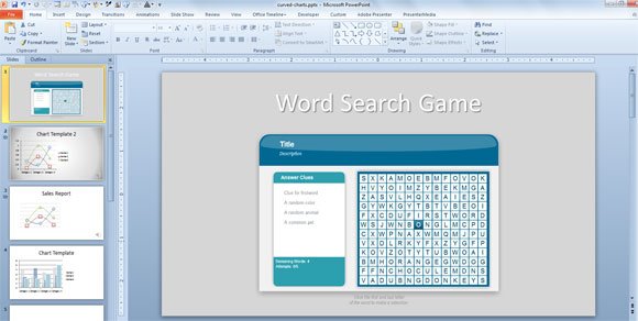 Word Search Game in PowerPoint using Adobe Presenter 8