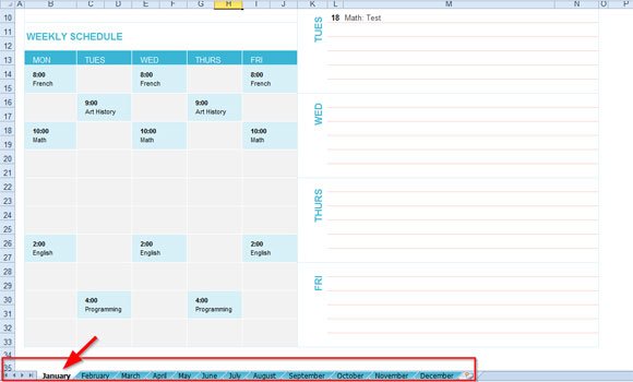 Free Student Planning Template For Excel 2007 2010