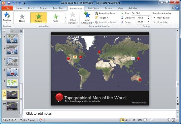 Animated World Map Toolkit For PowerPoint