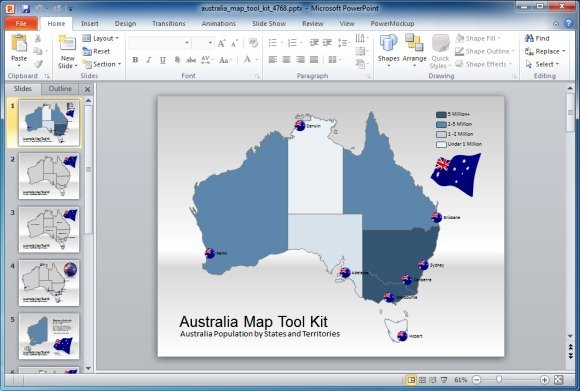 Australia Map Template For PowerPoint Presentations