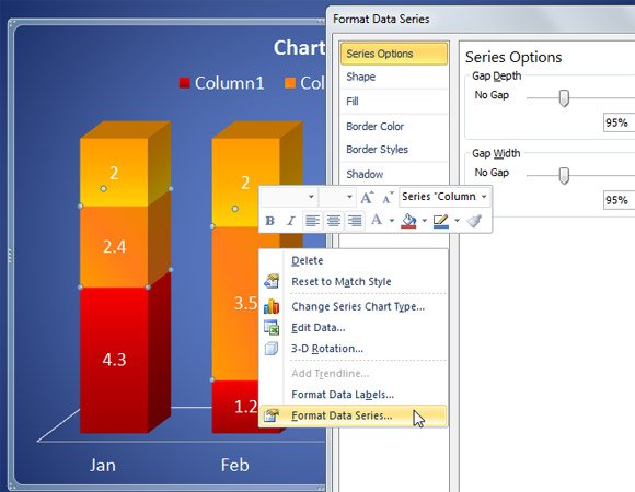 Change the Bar Width in a PowerPoint Chart Change the Bar Width in a PowerPoint Chart
