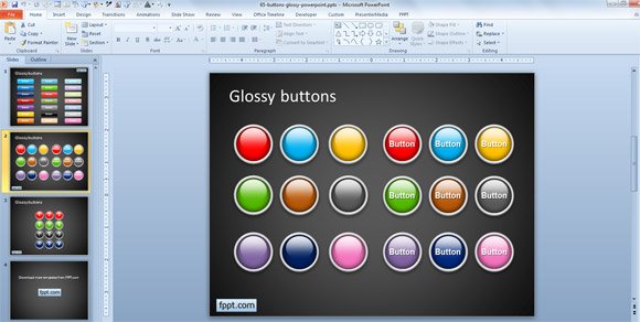 Free Glossy Buttons Template for PowerPoint