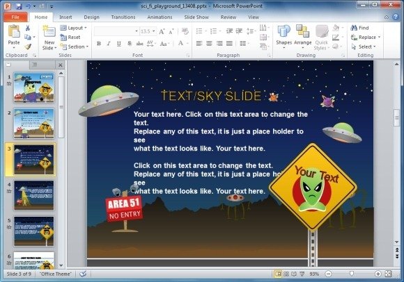 Animated Sci Fi PowerPoint Template For Kids & Educational Presentations