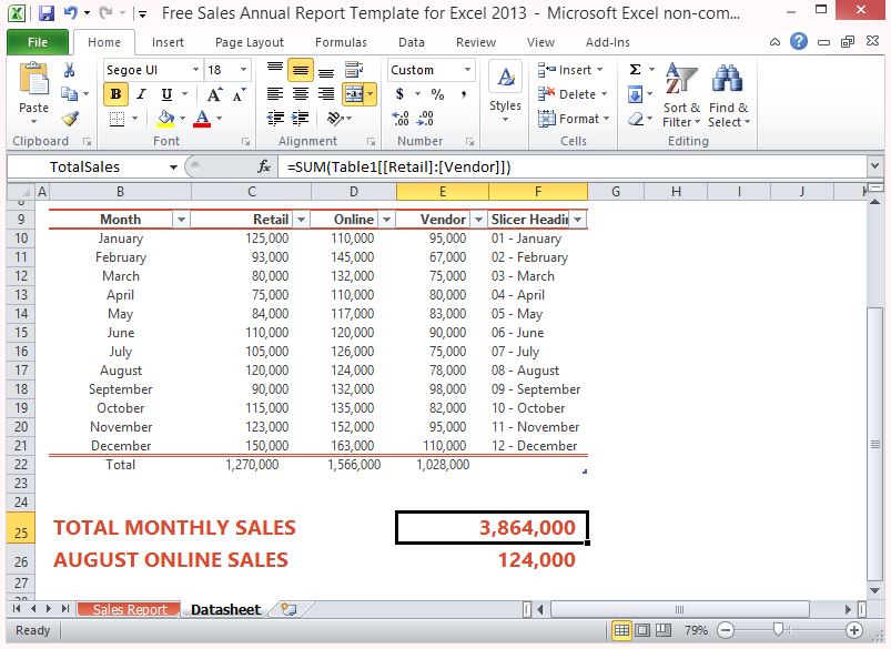 Free sales annual report for excel 2013 3 FPPT Free sales annual report for excel 2013 3 FPPT