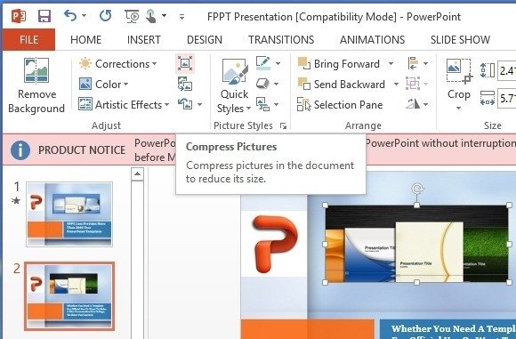 Compress Pictures in PowerPoint 2013 To Reduce Presentation File Size Compress Pictures in PowerPoint 2013 To Reduce Presentation File Size