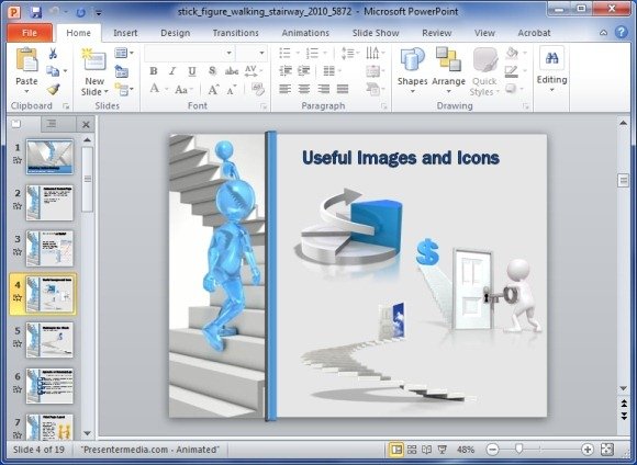 Animated Steps To Success PowerPoint Template