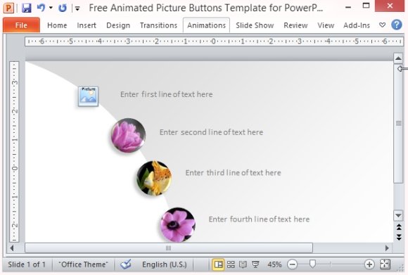 Free Animated Picture Buttons Template For PowerPoint