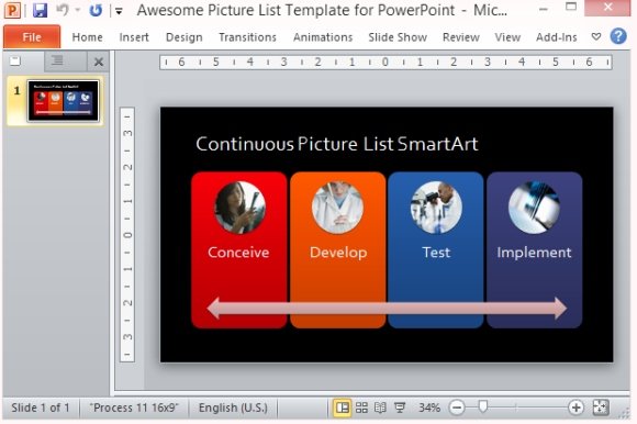 Awesome Picture List Template For PowerPoint