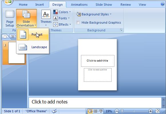 Change The Orientation To Portrait FPPT