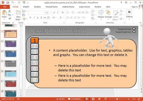 Animated PowerPoint Template With 8 Interactive Components