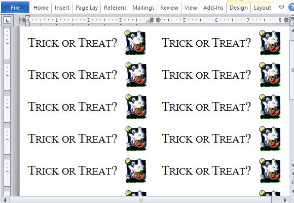 How To Create Halloween Trick or Treat Labels in Word