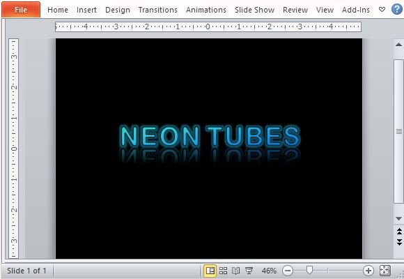 PowerPoint Template With Glowing Neon Text Effect