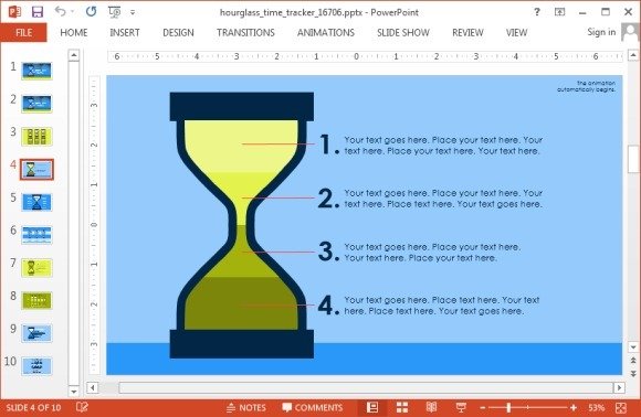Animated Hour Glass Time Tracker PowerPoint Template