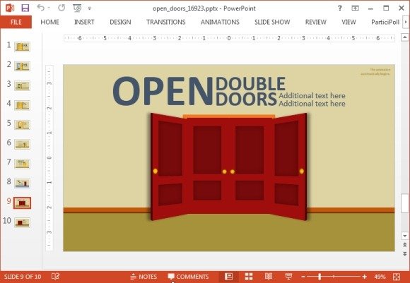 Animated Open & Closed Doors PowerPoint Template