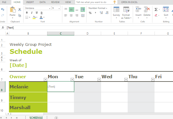 Group Schedule Templates For Excel