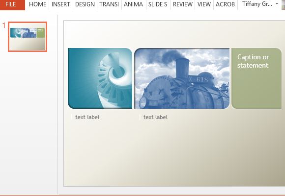 Caption PowerPoint Template with Recolored Pictures