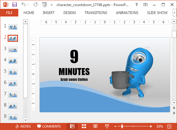 Countdown PowerPoint Template With 10 Minutes Timer
