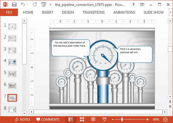 Animated Pipeline Connection PowerPoint Template