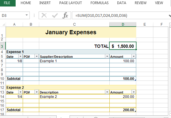 Small Business Expense Sheet Excel Excel Templates