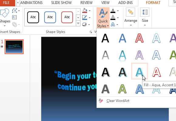 Curved Text with Shaded Colors For PowerPoint