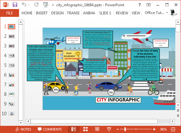 Animated City Infographic PowerPoint Template