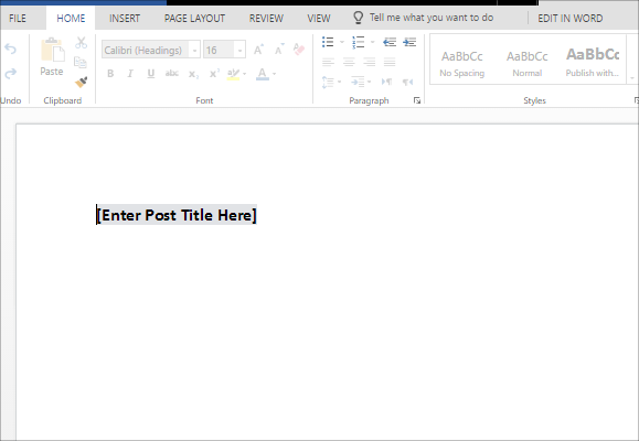 How To Use MS Word As A Blogging Client
