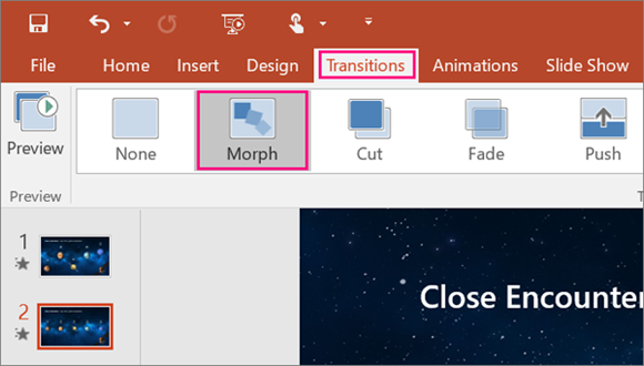 How To Animate Slide Objects Using Morph in PowerPoint 2016