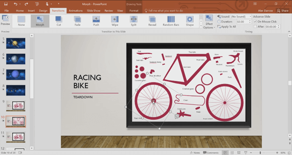 How To Animate Slide Objects Using Morph In PowerPoint 2016