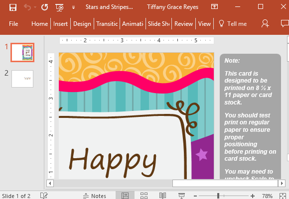 Greeting Card Template Powerpoint