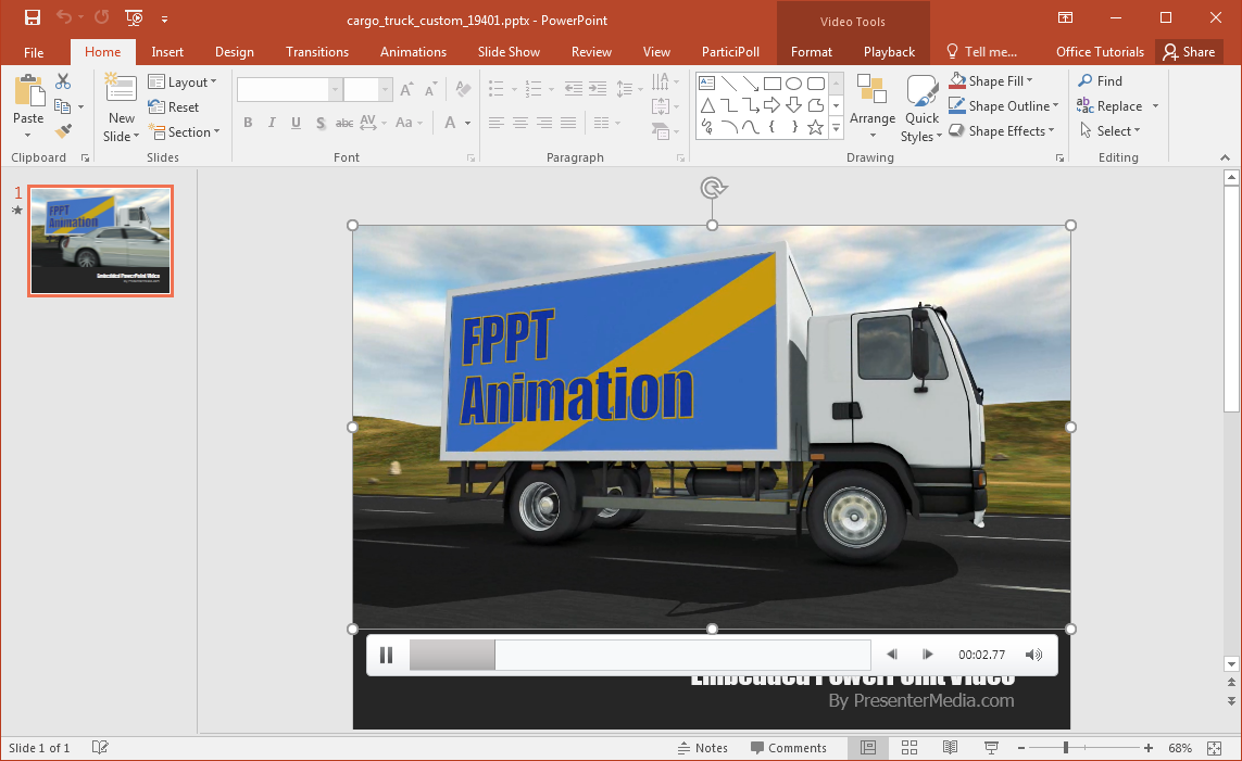 Animated Cargo Truck PowerPoint Template