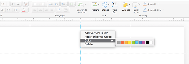 Gridlines in PowerPoint 2016 for Mac