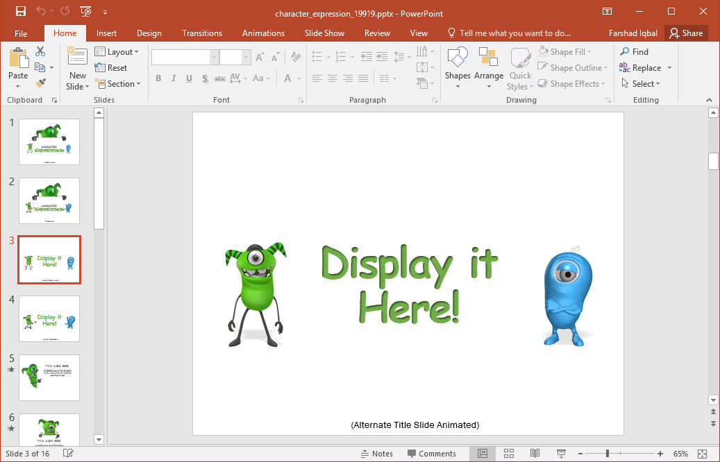 Animated Character Expressions PowerPoint Template
