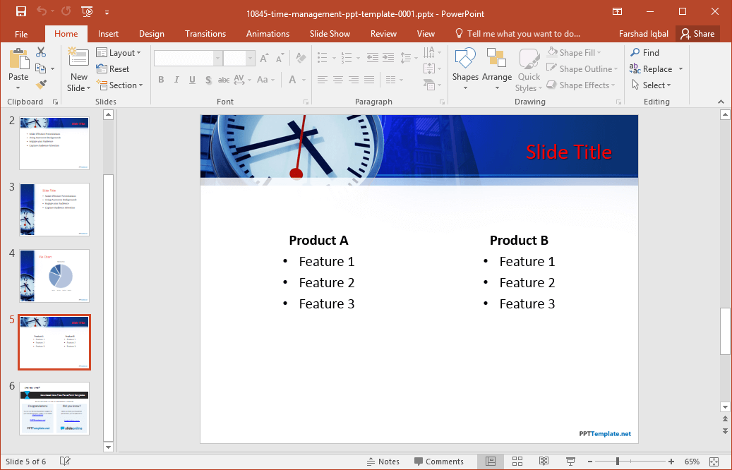 Free Time Management PowerPoint Template
