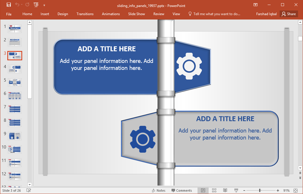 Animated Sliding Panels Effect PowerPoint Template