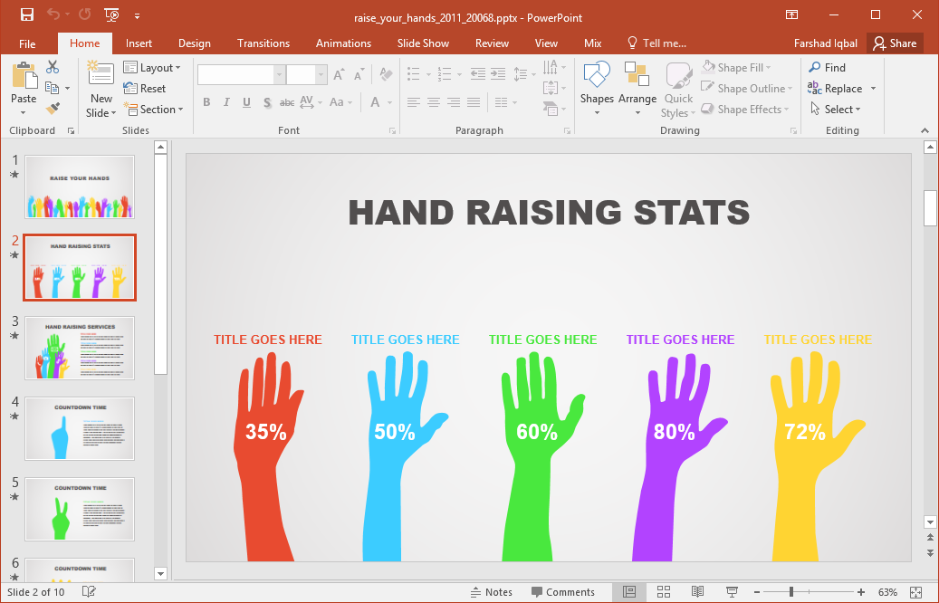 Animated Raise Your Hands PowerPoint Template