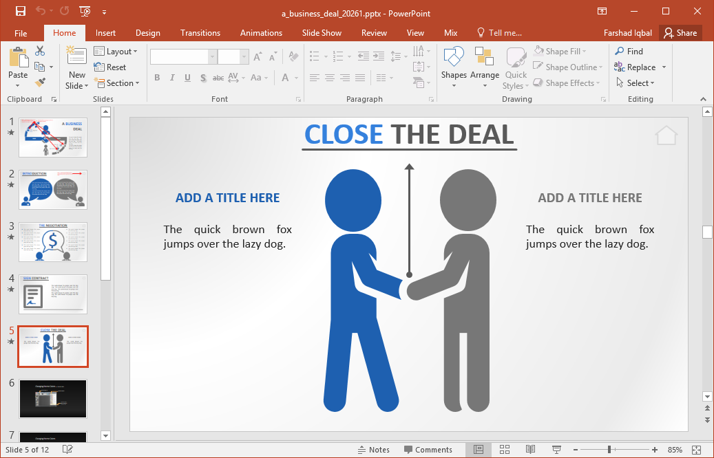 Animated Business Deal PowerPoint Template