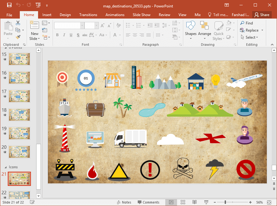 Animated Custom Maps PowerPoint Template