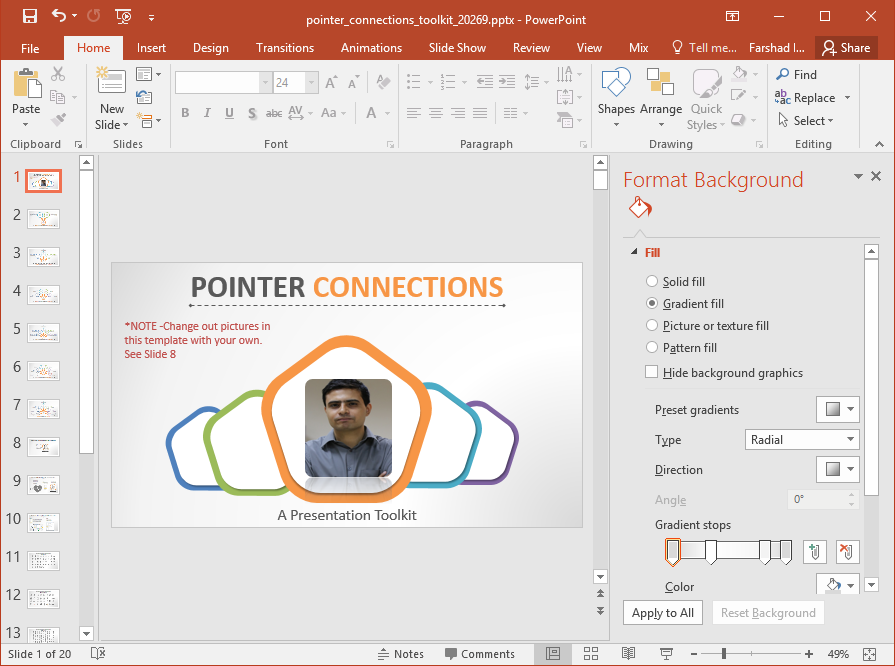 Animated Pointer Connections Template For PowerPoint