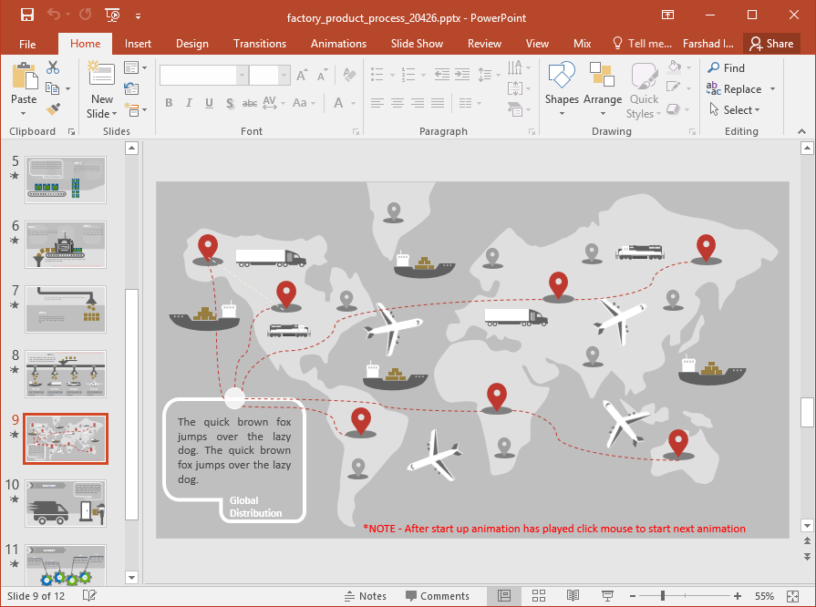 Animated Factory Production PowerPoint Template