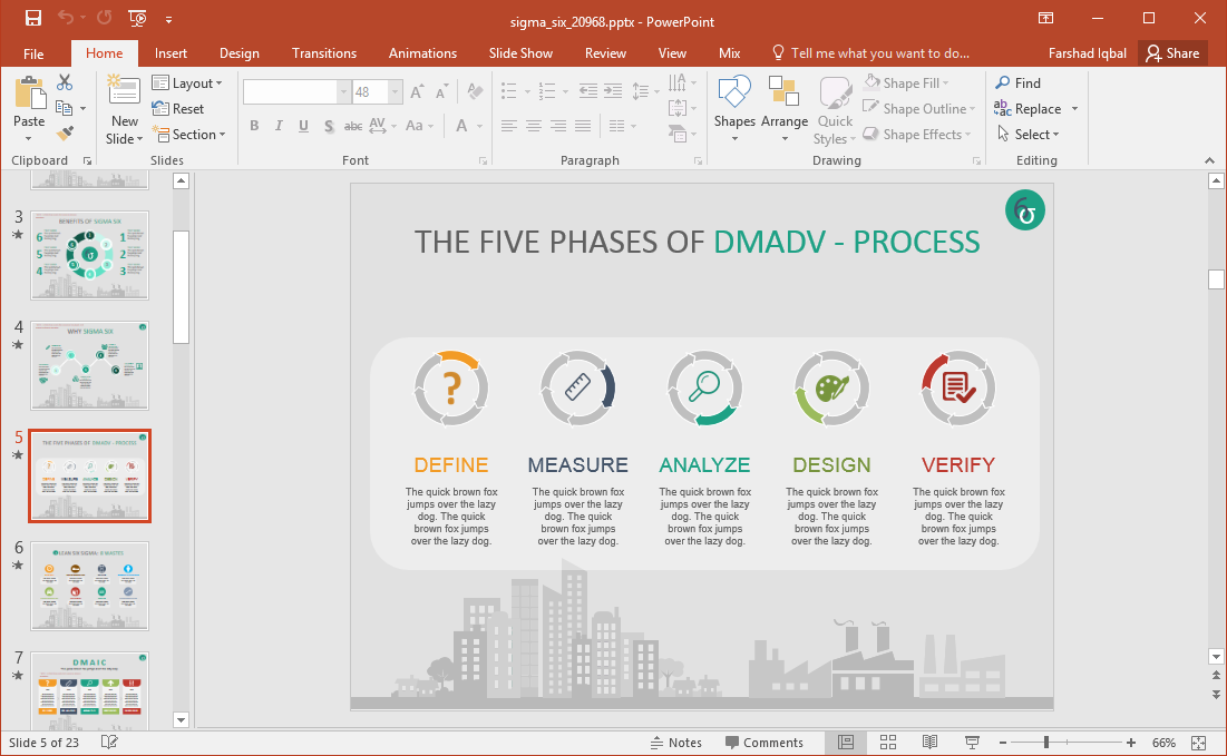 Animated Six Sigma PowerPoint Template